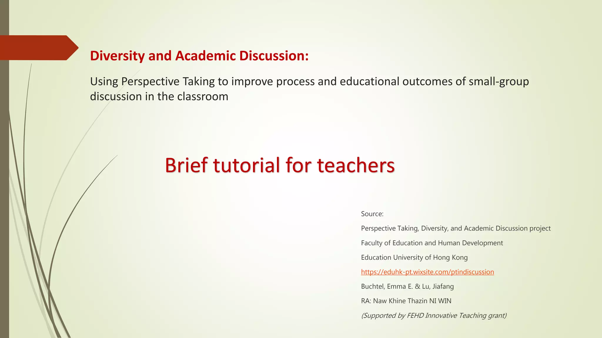 Briefing tutorial for teachers | PPTX