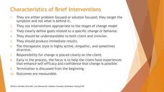 Brief Interventions and Breif Therapies for Mental Health | PPTX