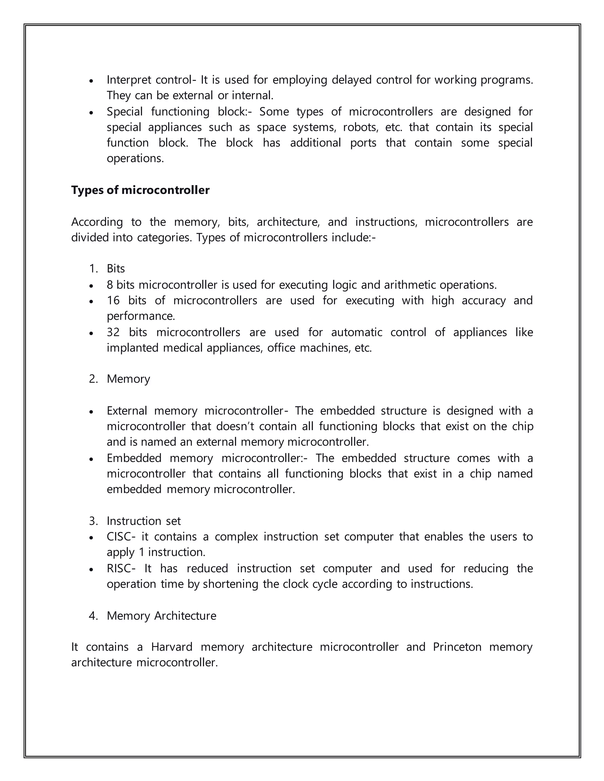 Brief Introduction About Microcontroller And Its Uses Pdf