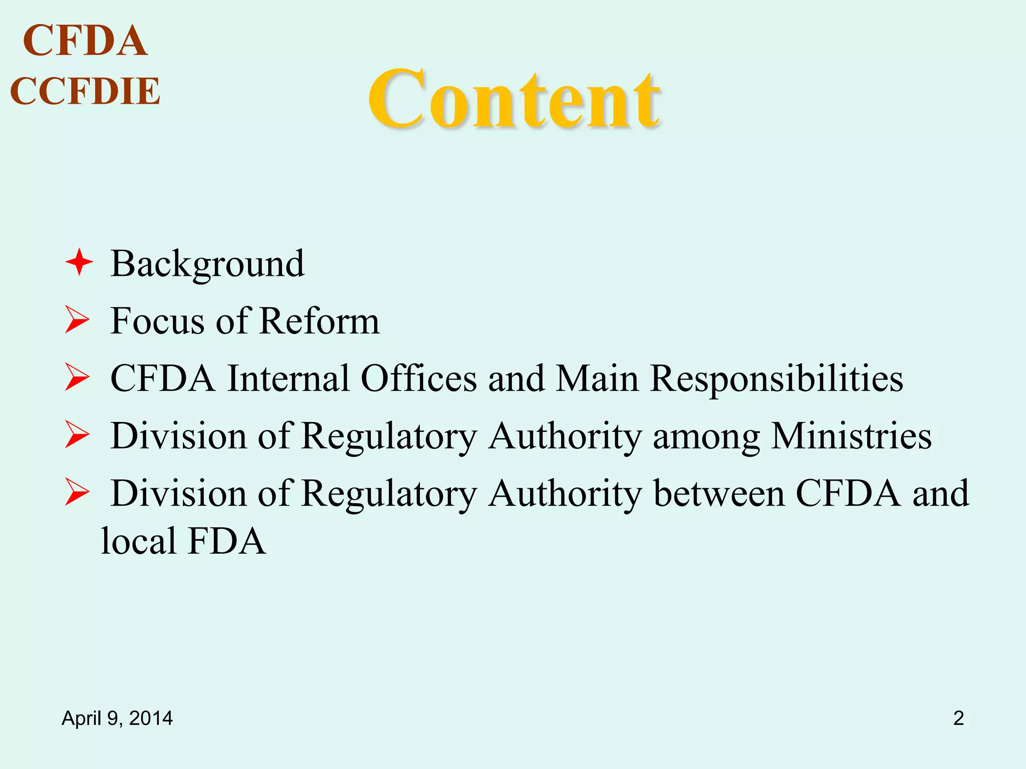 Brief Introduction to China FDA 2014 | PPT