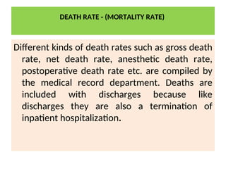 Hospital Statisticas Healthcare statistics #Mortality Rate #NDR #bed ...
