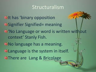 Brief introduction of Post Structuralism & Deconstruction | PPTX
