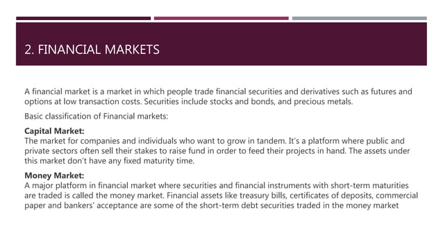 Brief Introduction on Indian financial markets | PPTX