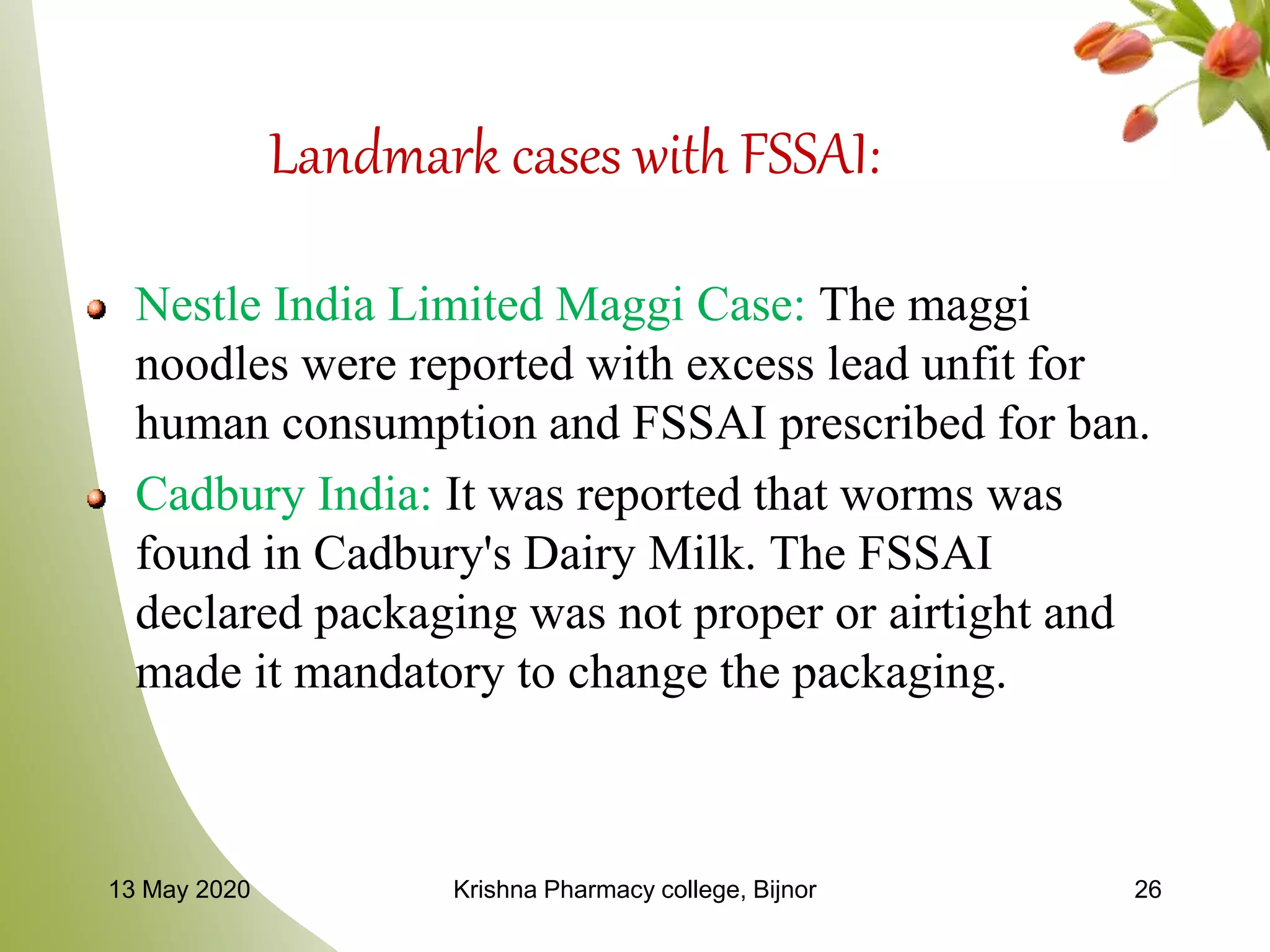 Brief introduction to Agmark, BIS and FSSAI | PPTX