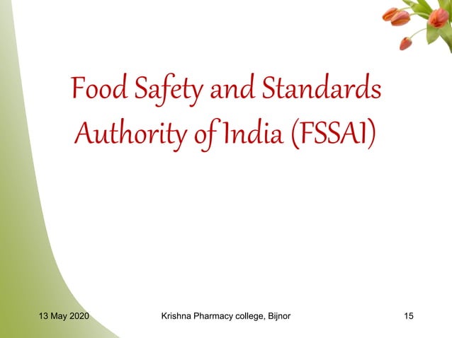 Brief introduction to Agmark, BIS and FSSAI | PPTX