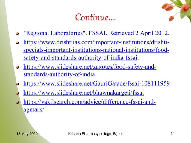 Brief introduction to Agmark, BIS and FSSAI | PPTX