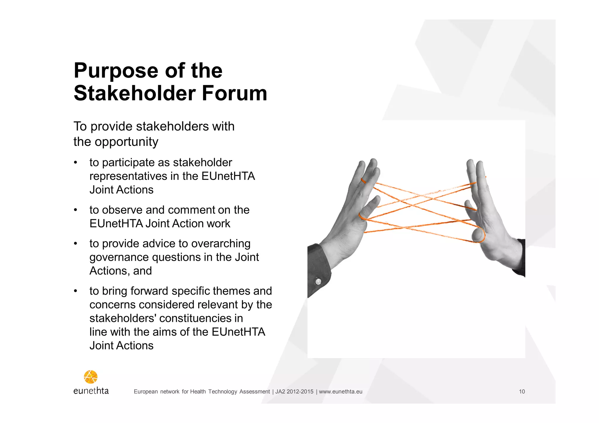 EUnetHTA Training course for Stakeholders - Brief introduction to ...