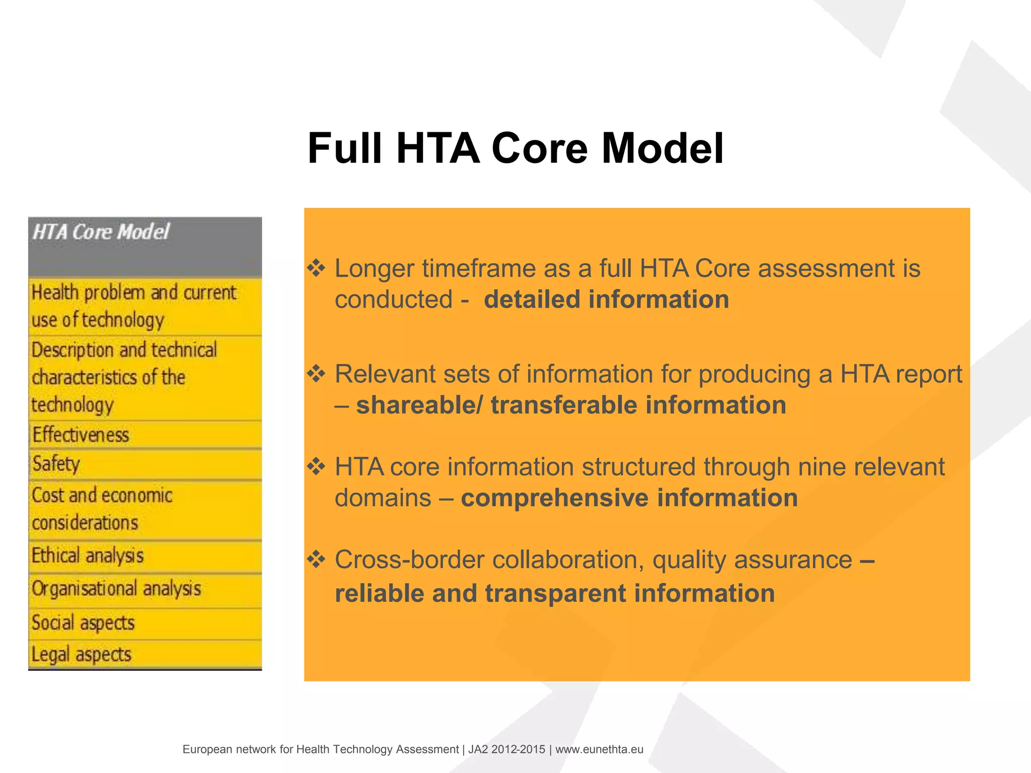 The HTA Core Model® A brief introduction | PPTX