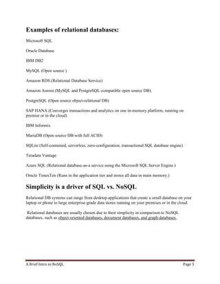 Brief introduction to NoSQL by fas mosleh | PDF