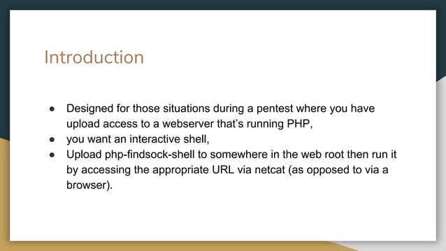 Brief introduction to php findsock-shell | PPT