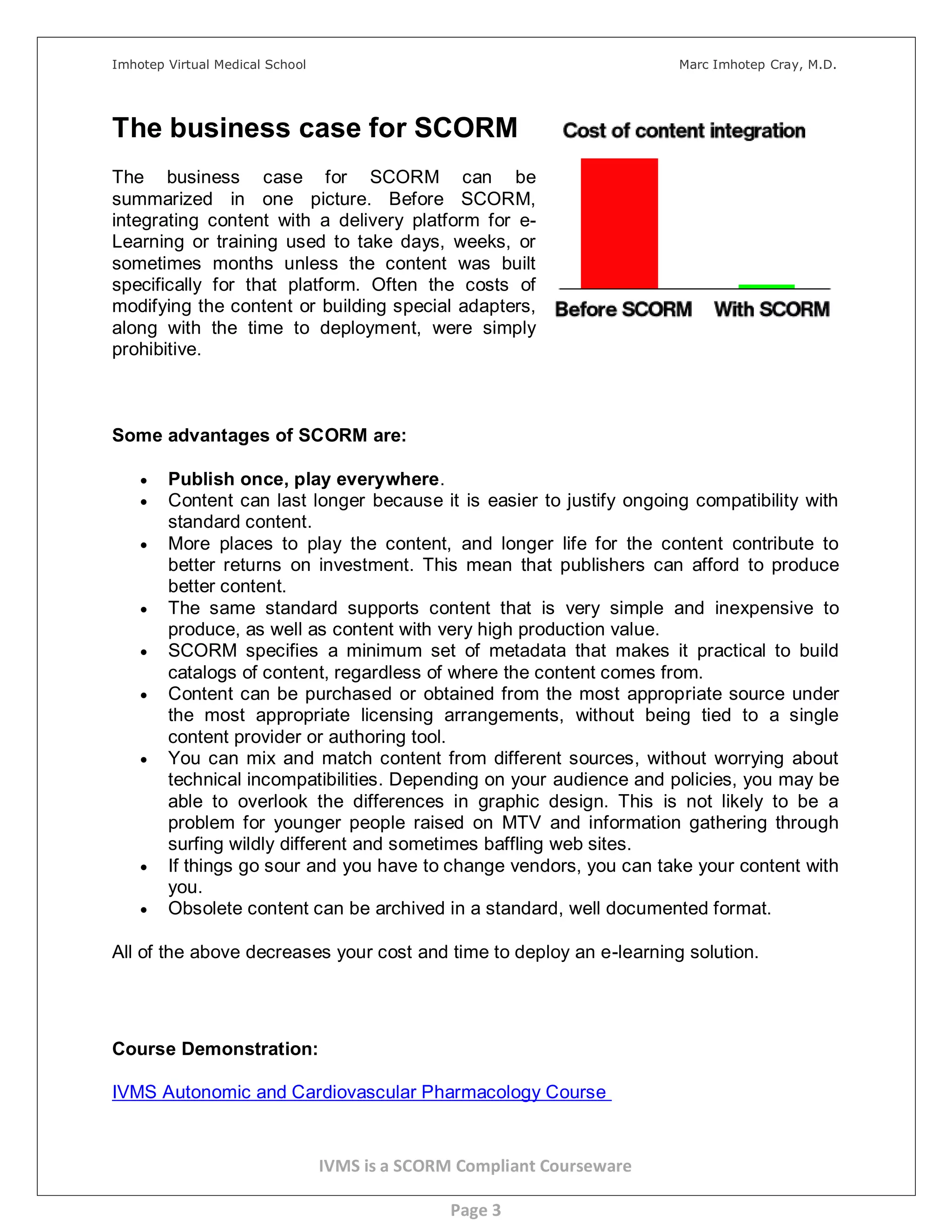 Brief introduction to SCORM- IVMS is a SCORM Complient Courseware | PDF