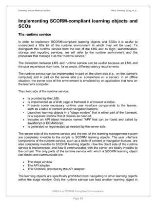 Brief introduction to SCORM- IVMS is a SCORM Complient Courseware | PDF