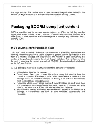 Brief introduction to SCORM- IVMS is a SCORM Complient Courseware | PDF