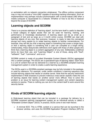 Brief introduction to SCORM- IVMS is a SCORM Complient Courseware | PDF