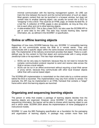 Brief introduction to SCORM- IVMS is a SCORM Complient Courseware | PDF