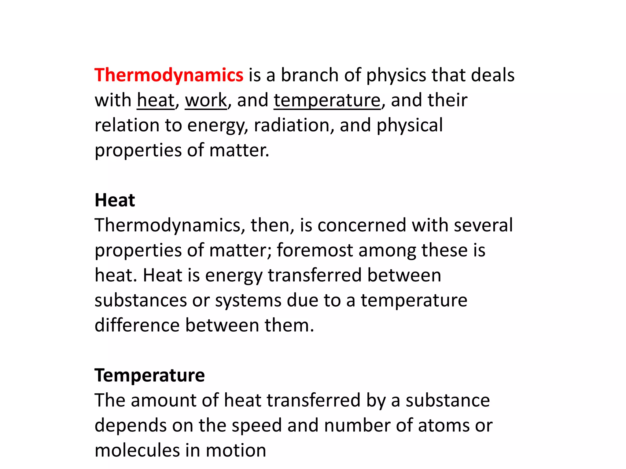 Brief introduction to thermodynamics | PPT