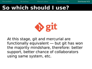 A brief introduction to version control systems | PPT