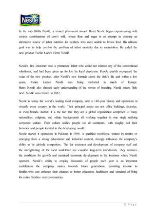 Introduction of Nestle | DOCX