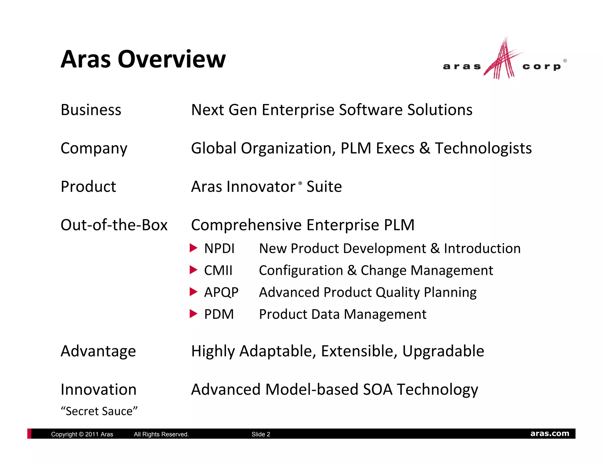 Brief Intro to Aras PLM Solutions | PDF | Computer Software and ...