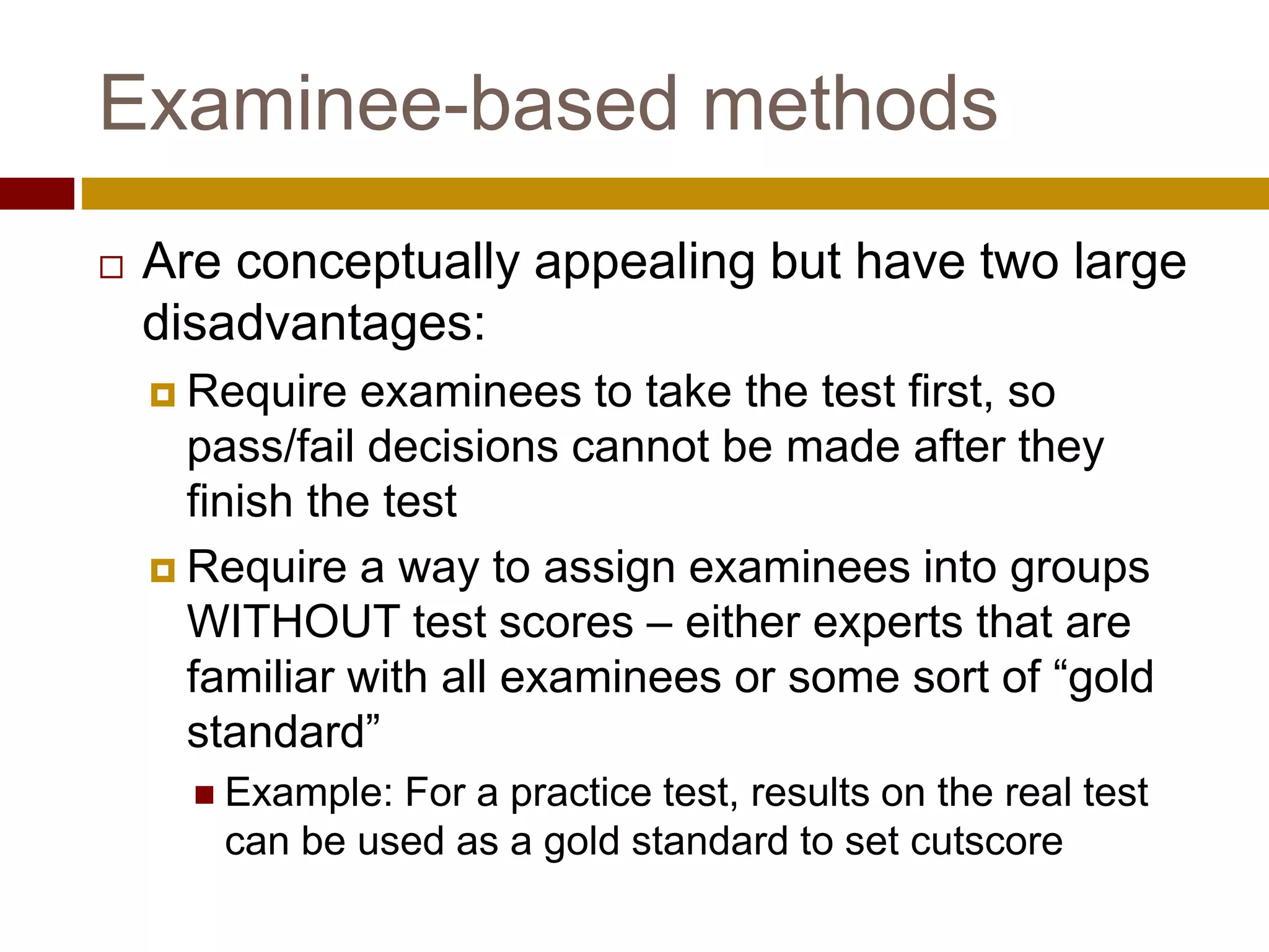 Introduction to standard setting (cutscores) | PPTX