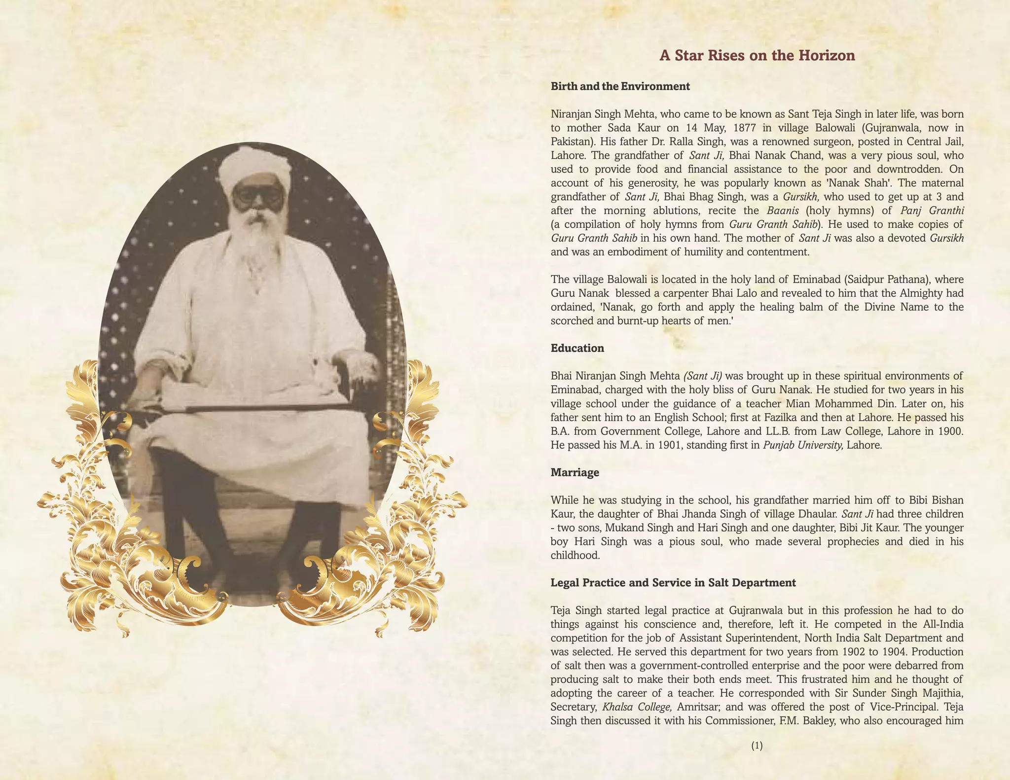 Brief Life Sketch of Sant Teja Singh ji - English | PDF | Sikhism ...