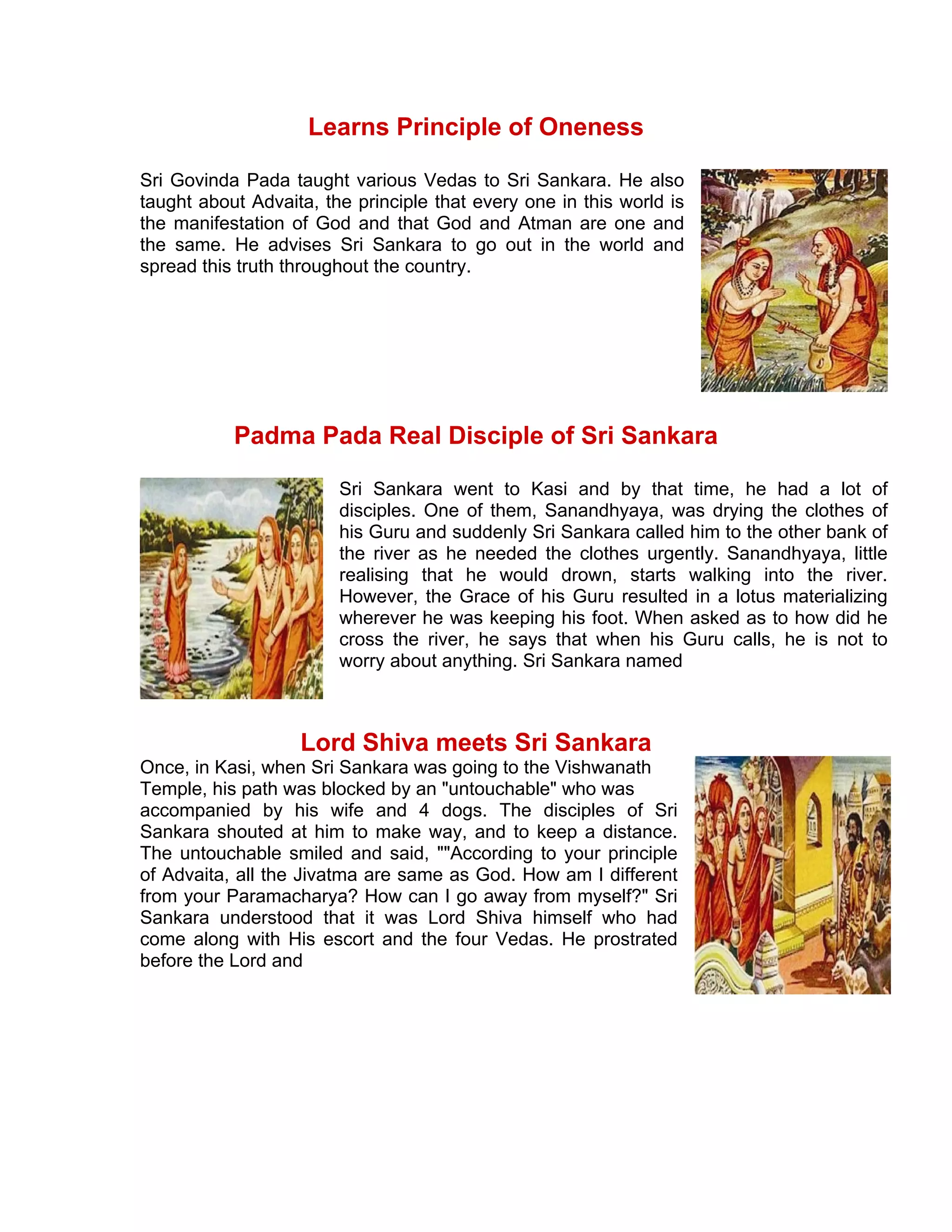 Brief life sketch of adi shankaracharya | PDF