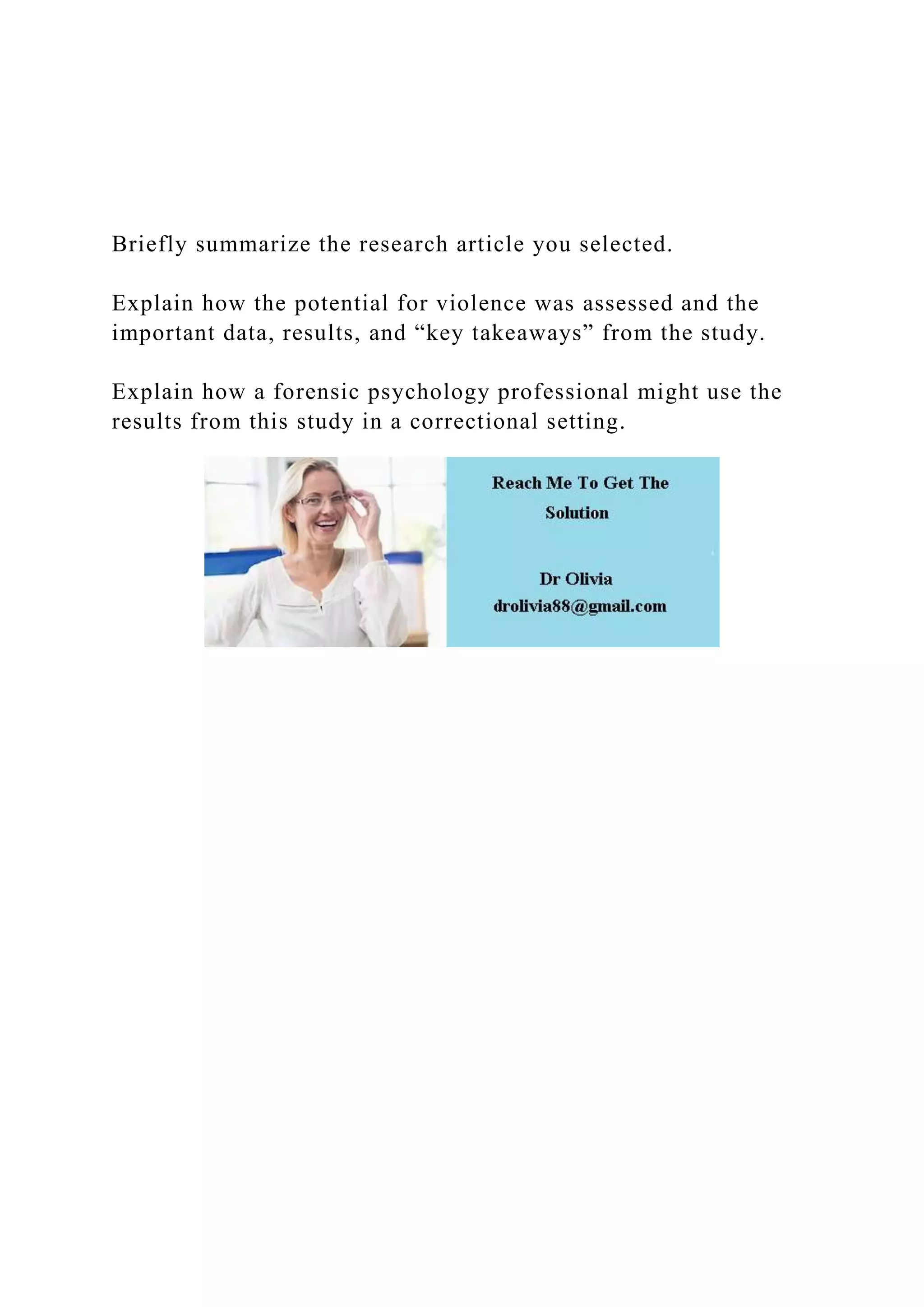 Briefly summarize the research article you selected.Explai.docx