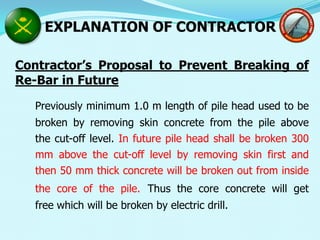 Presentation on Retrofittion of broken pile Reinforcement at Pile Cut ...