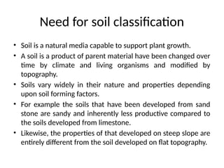 Brief on Soil Taxonomy and soil classifications.pptx