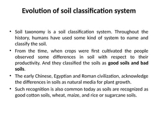 Brief on Soil Taxonomy and soil classifications.pptx