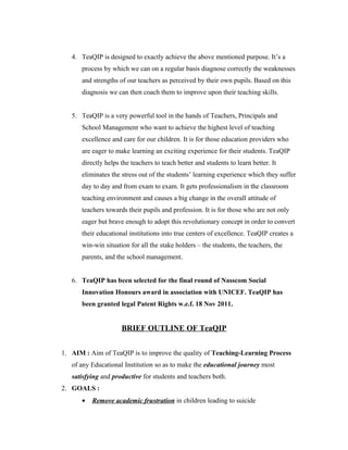 Teaching Quality Improvement Program (TeaQIP) | PDF