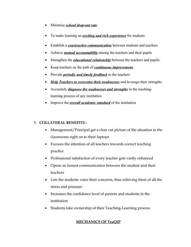 Teaching Quality Improvement Program (TeaQIP) | PDF