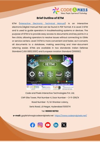 Brief Outline of IETM (Interactive Electronic Technical Manual).pdf