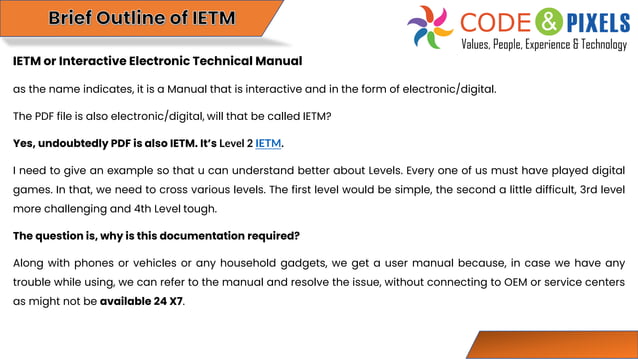 Brief Outline of (IETM) Interactive Electronic Technical Manual -Code and Pixels | PDF | Desktop ...