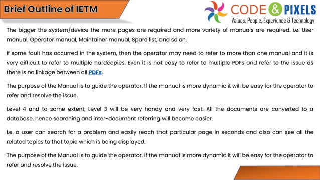 Brief Outline of (IETM) Interactive Electronic Technical Manual -Code and Pixels | PDF | Desktop ...
