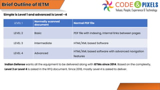 Brief Outline of (IETM) Interactive Electronic Technical Manual -Code ...