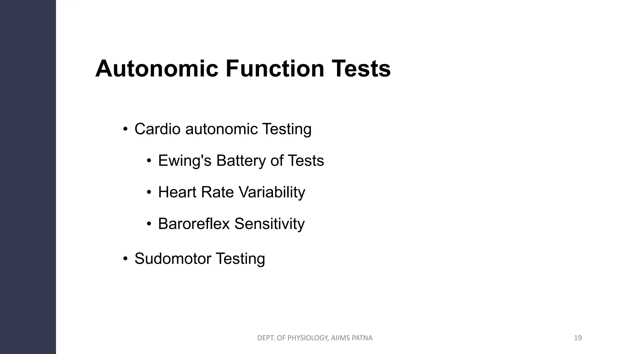 Brief Overview of Autonomic Function Tests | PPTX