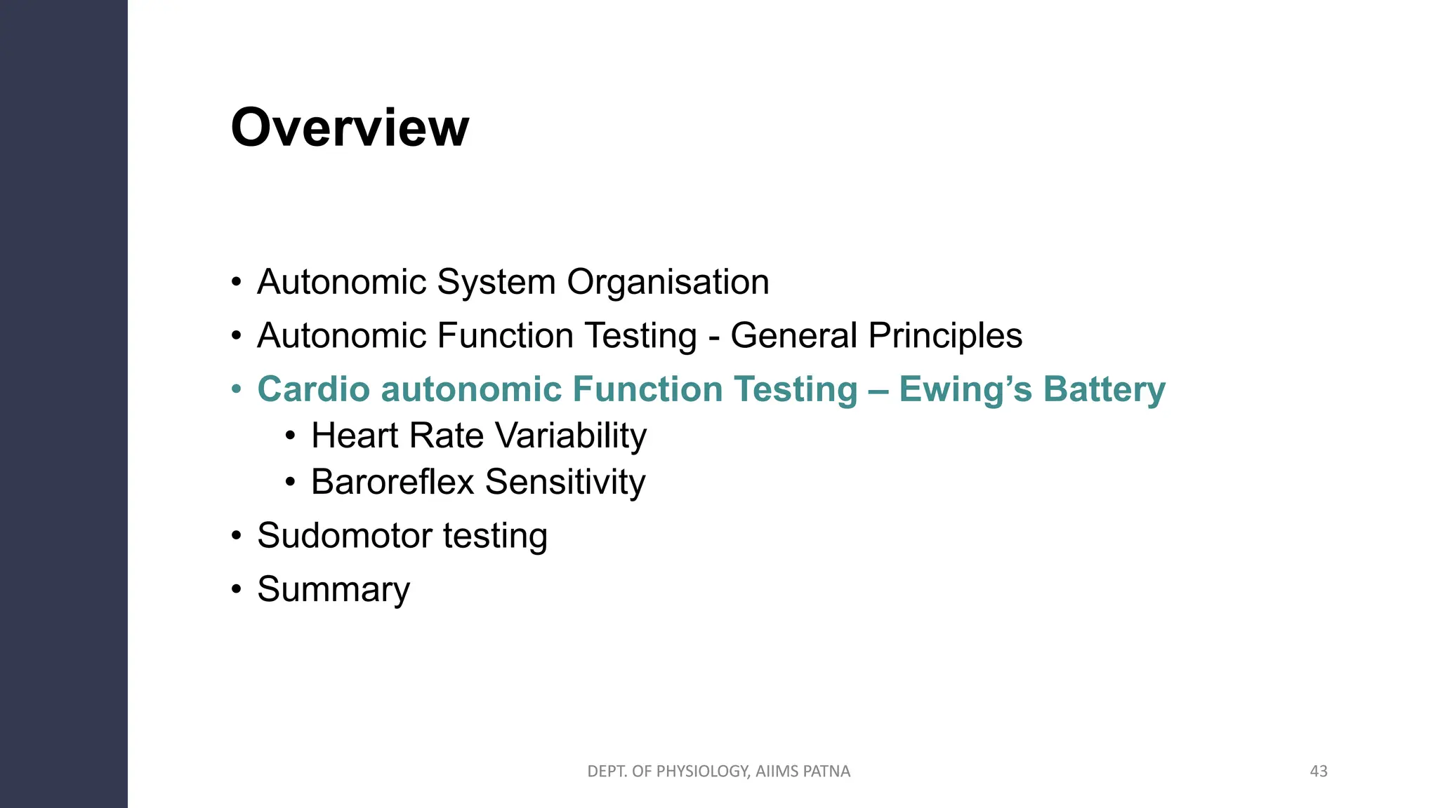 Brief Overview of Autonomic Function Tests | PPT | Free Download