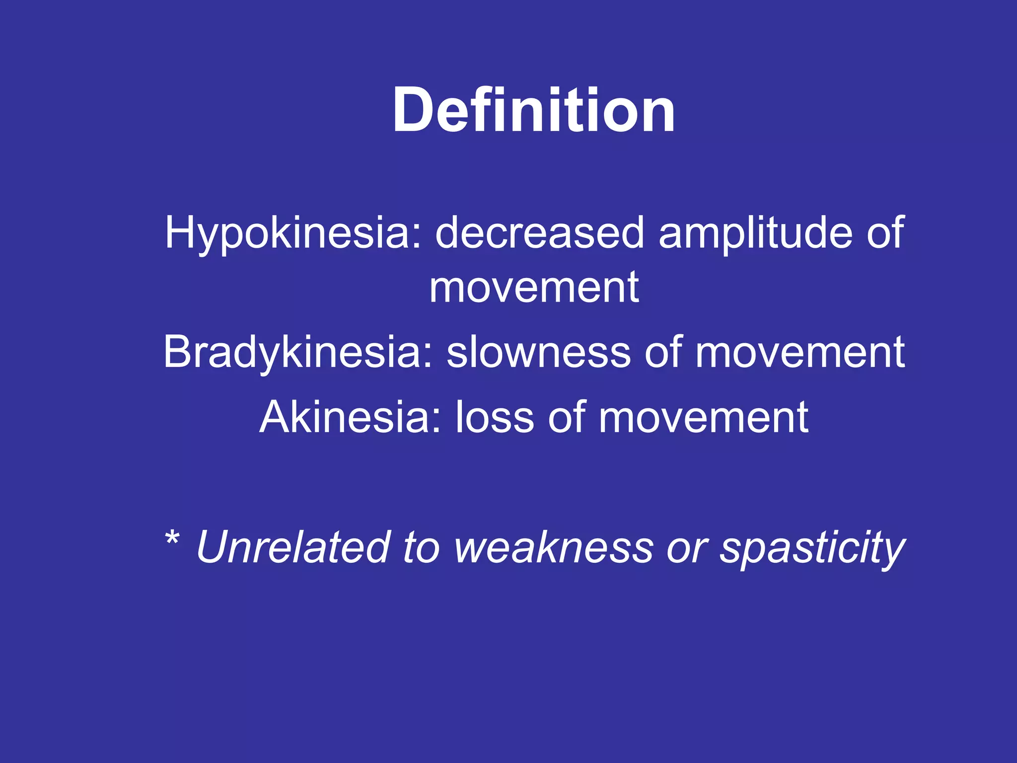 Brief overview of hypokinetic movement disorder | PPT