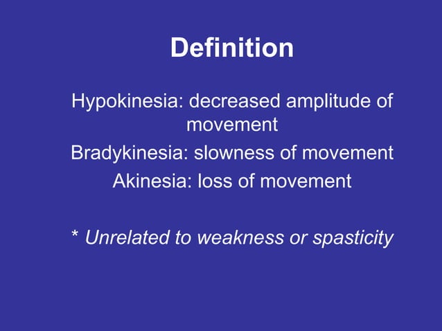 Brief overview of hypokinetic movement disorder | PPT
