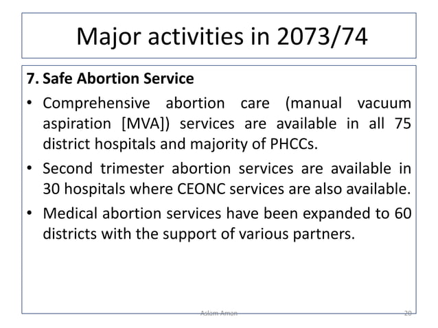 Brief Overview of Management of Safe Motherhood and Newborn Health ...