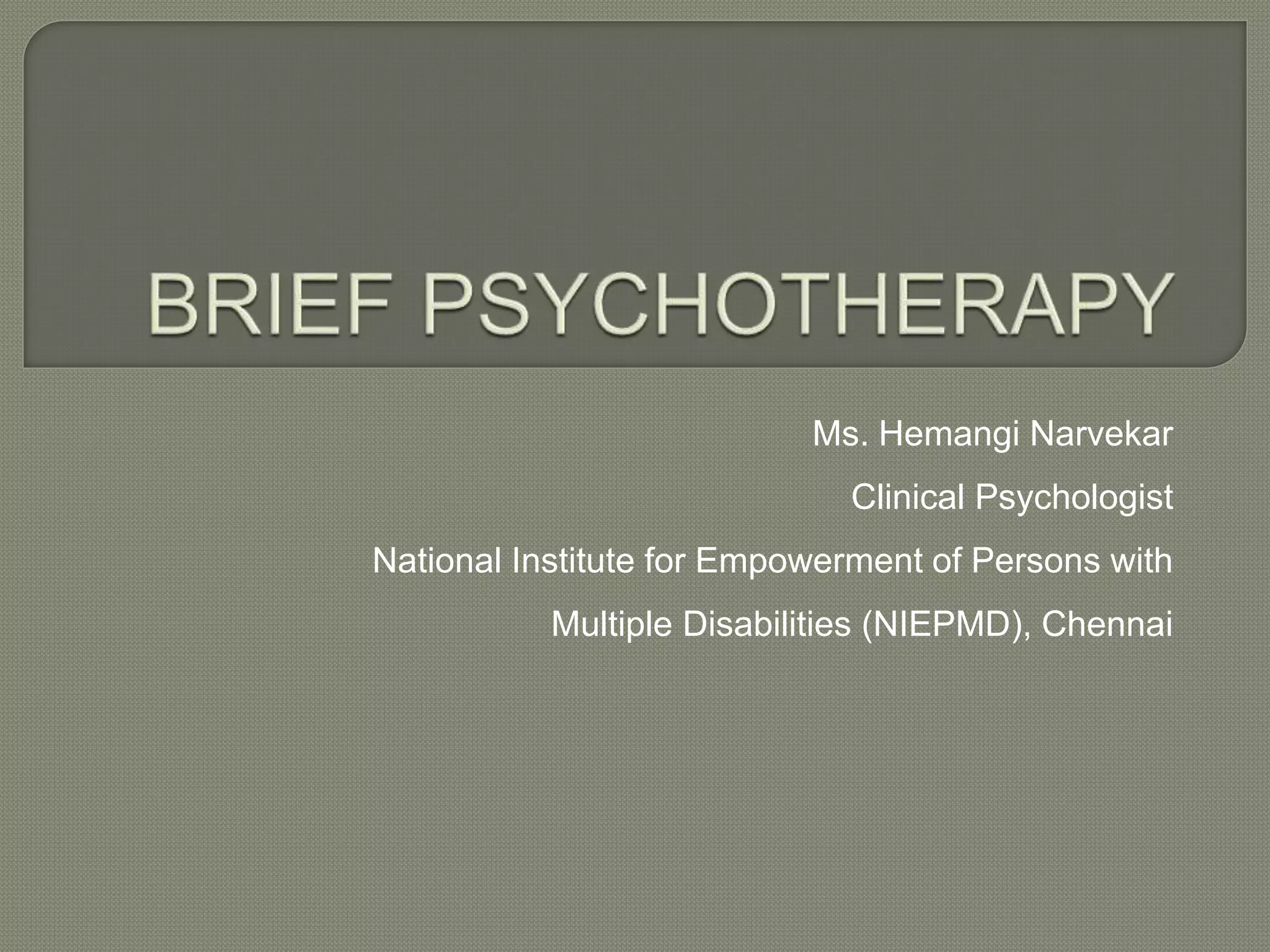Brief Psychotherapy | PPTX