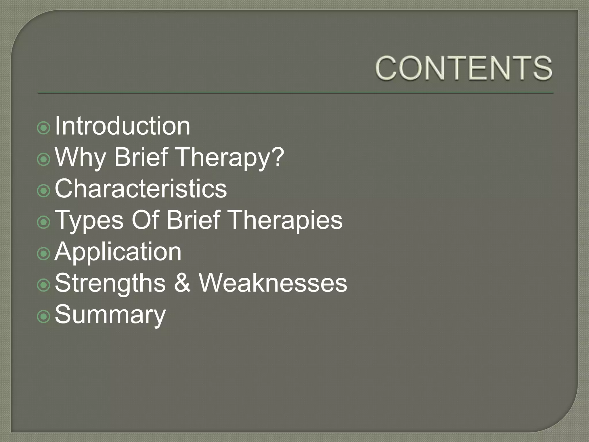 Brief Psychotherapy | PPTX