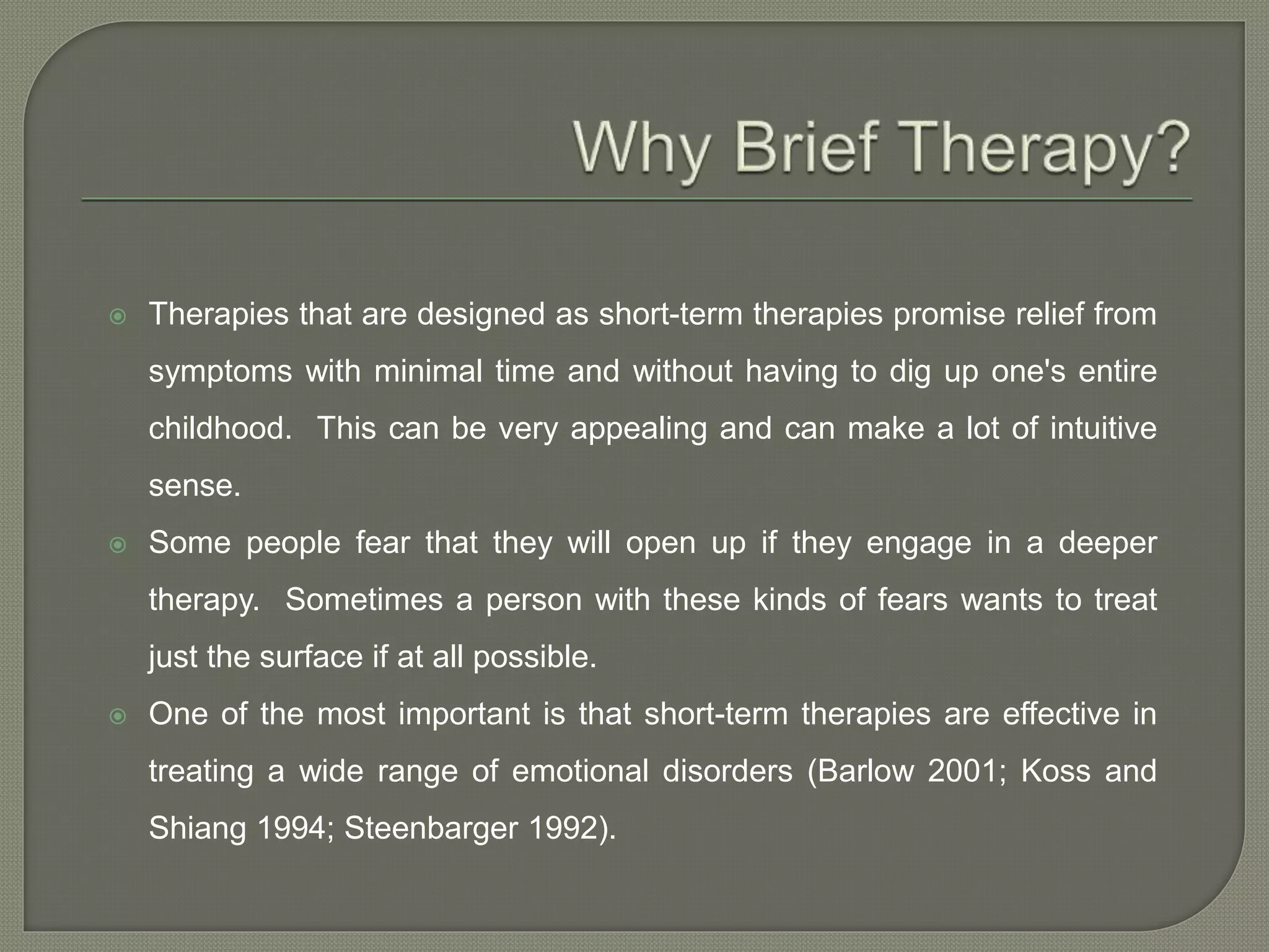 Brief Psychotherapy | PPTX