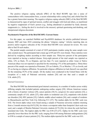 The Brief RCOPE: Current Psychometric Status of a Short Measure of ...