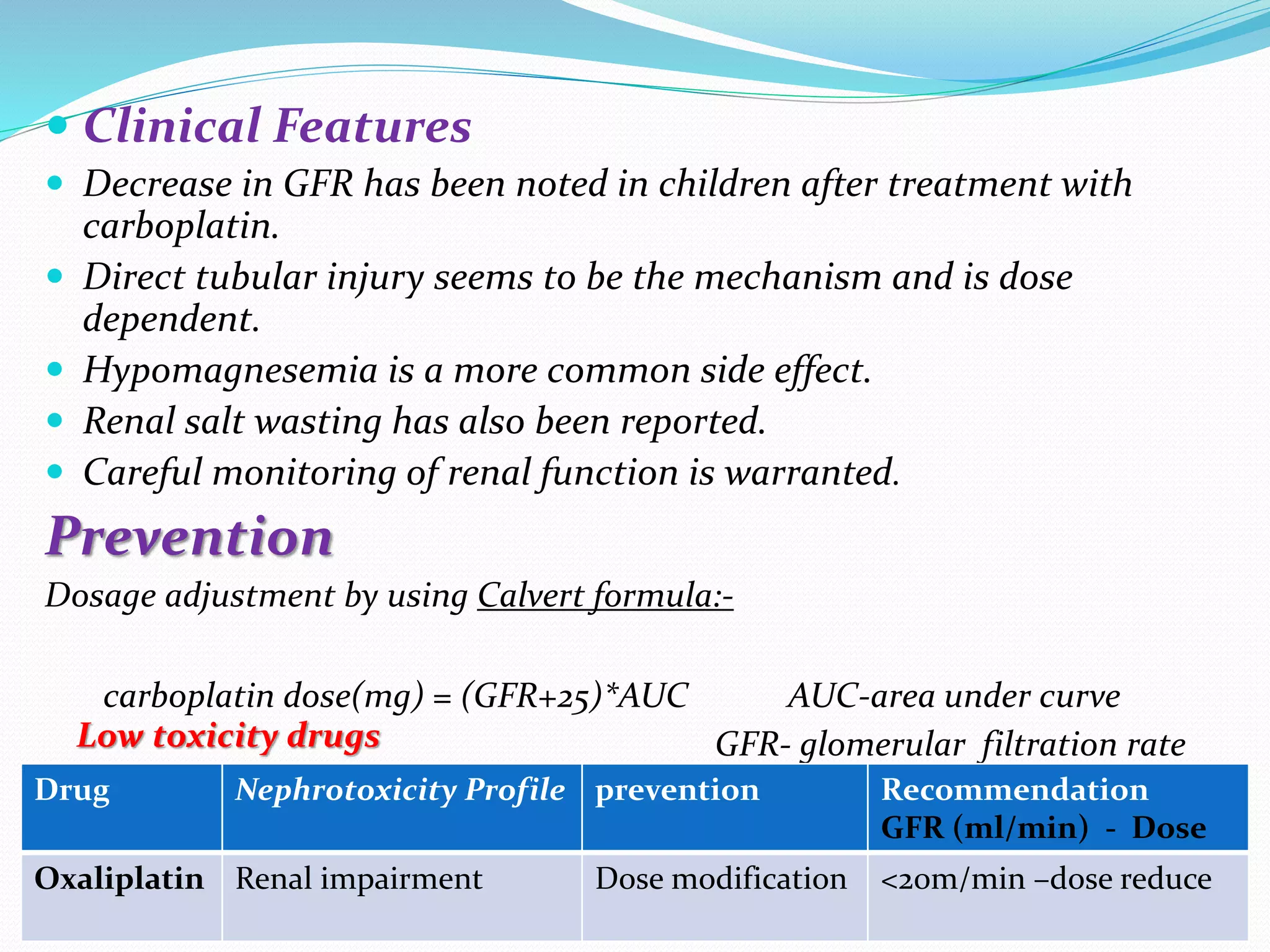 Brief review of renal failure with chemotherapeutic agents | PPTX
