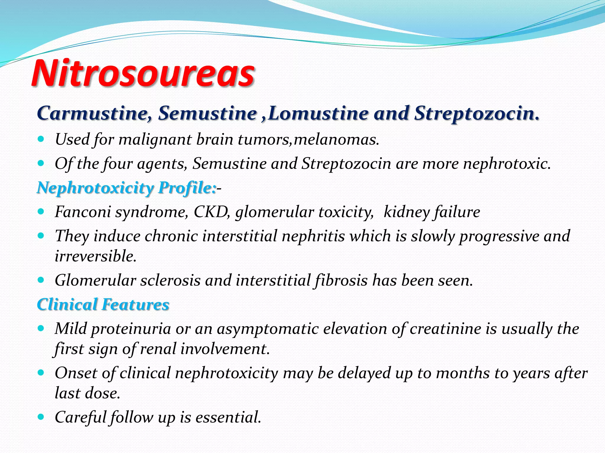 Brief review of renal failure with chemotherapeutic agents | PPTX