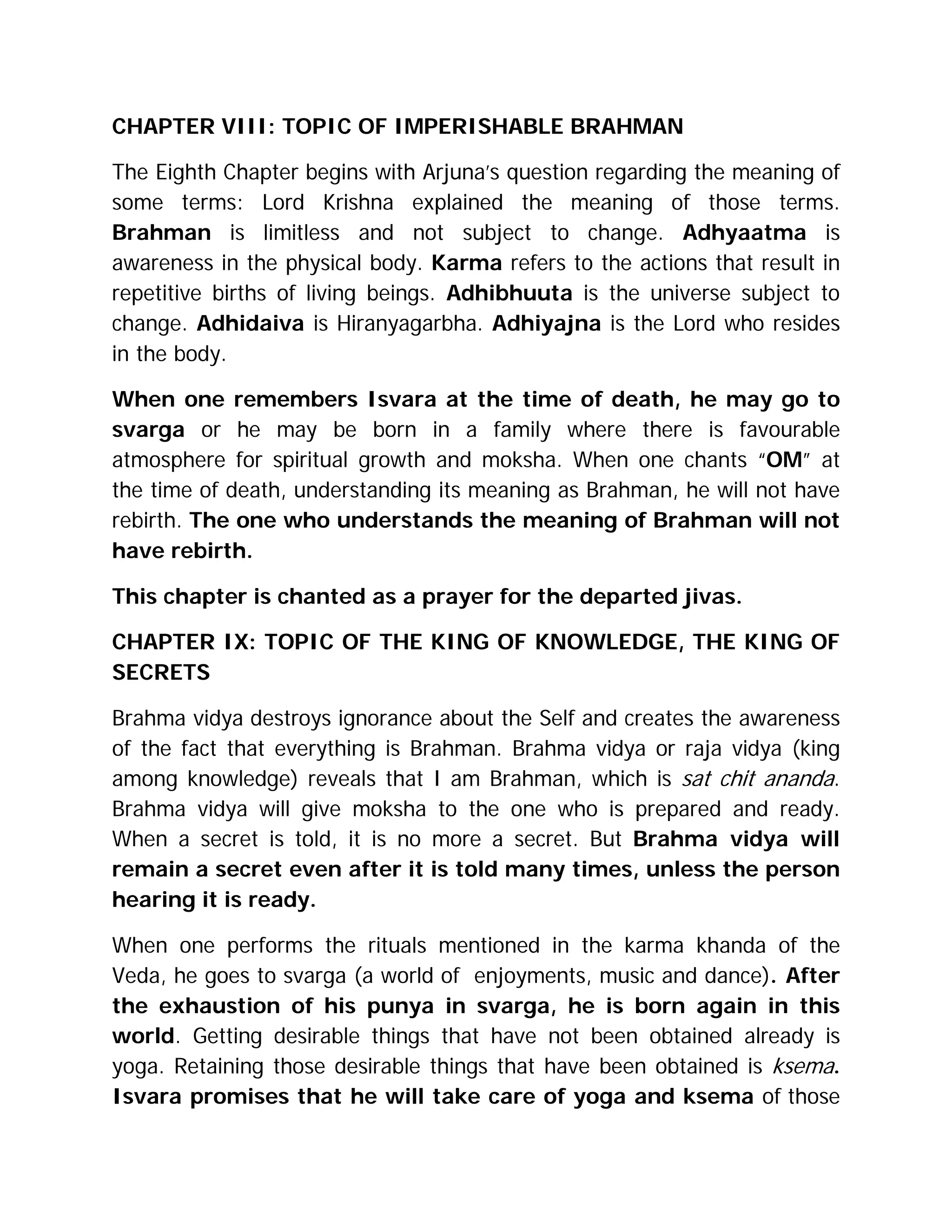 Brief summary gita | PDF