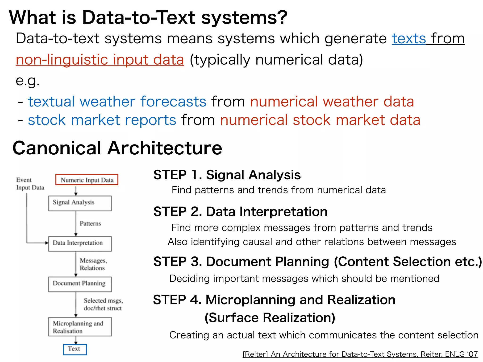 Brief survey of data-to-text systems | PPT
